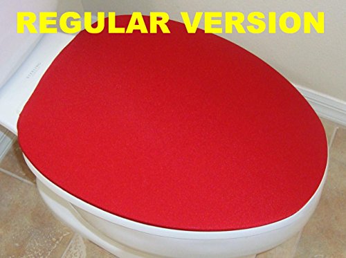 Spandex Fabric Cover for a lid Toilet SEAT fits on Round & Elongated Models - Handmade in USA (Red)