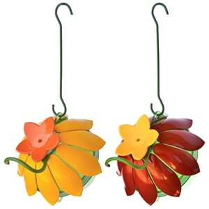 wild wings wwsfhf5 so real single flower hummingbird feeder, red/yellow (2-pack)