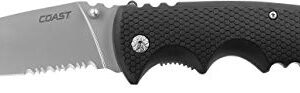 Coast 21484 DX318 Double Lock Folder Knife, grey,black