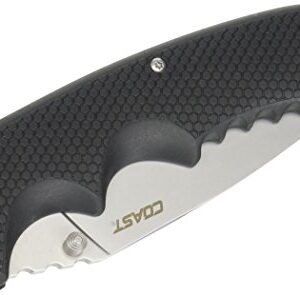 Coast 21484 DX318 Double Lock Folder Knife, grey,black