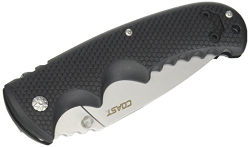 Coast 21484 DX318 Double Lock Folder Knife, grey,black