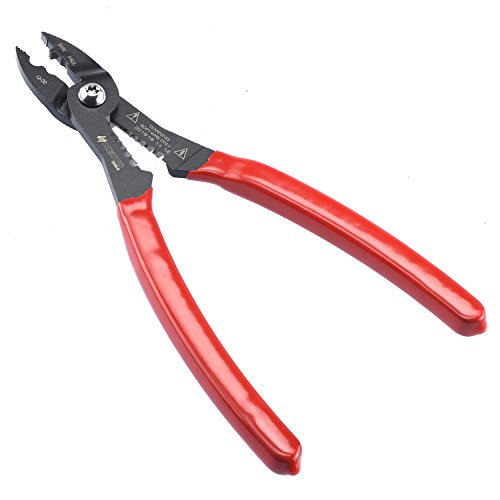 NEIKO 02037A Compact Wire Stripper | 4-in-1 Multi Purpose Electricians Pliers | Wire Crimper, Cutter and Gripper | 12-20 AWG Wire Service Tool | Crimps Insulated & Non-Insulated | Electrical Stripping