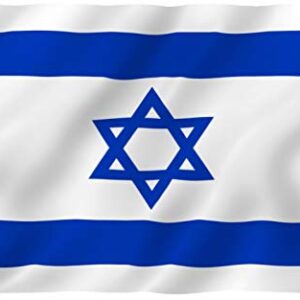 Anley Fly Breeze 3x5 Foot Israel Flag - Vivid Color and Fade proof - Canvas Header and Double Stitched - Israeli National Flags Polyester with Brass Grommets 3 X 5 Ft