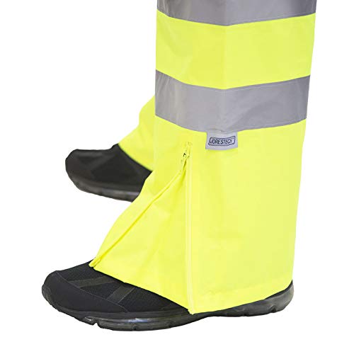 JORESTECH Safety Rain Pants Reflective High Visibility Yellow/Lime ANSI Class E 150D Heavy Duty PANTS-03 (4XL)