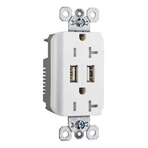 legrand - pass & seymour tr5362usbwccv6 fed spec grade usb charger w/ tamper-resistant 20a duplex receptacles