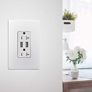 Legrand - Pass & Seymour TR5362USBWCCV6 Fed Spec Grade USB Charger w/ Tamper-Resistant 20A Duplex Receptacles