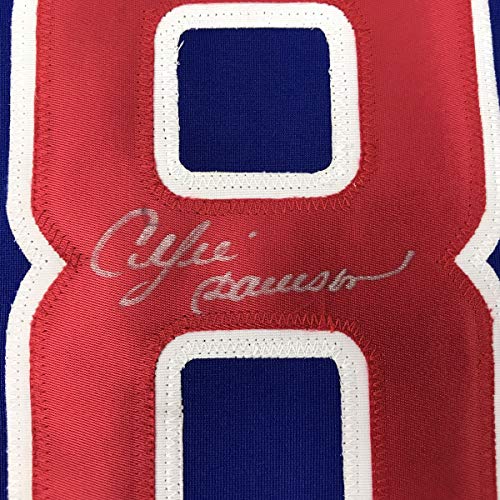 Autographed/Signed Andre Dawson Chicago Blue Baseball Jersey JSA COA