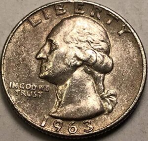 1963 d washington silver quarter seller about uncirculated