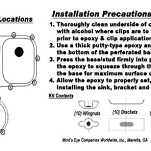 Hetai Kitchen Sinks Clips Epoxy Sink Clip Kits Undermount Kitchen Sink Clips 10 Pack