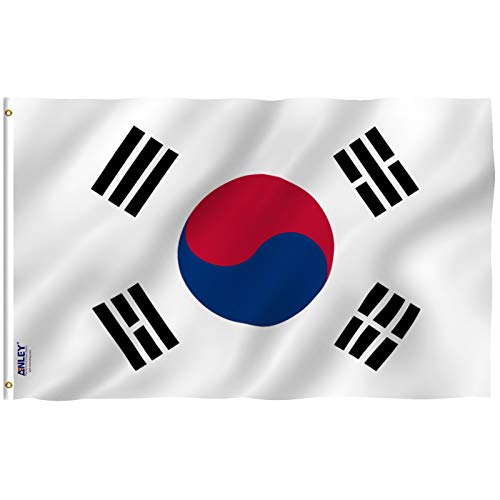 Anley Fly Breeze 3x5 Foot South Korea Flag - Vivid Color and Fade proof - Canvas Header and Double Stitched - S Korean National Flags Polyester with Brass Grommets 3 X 5 Ft