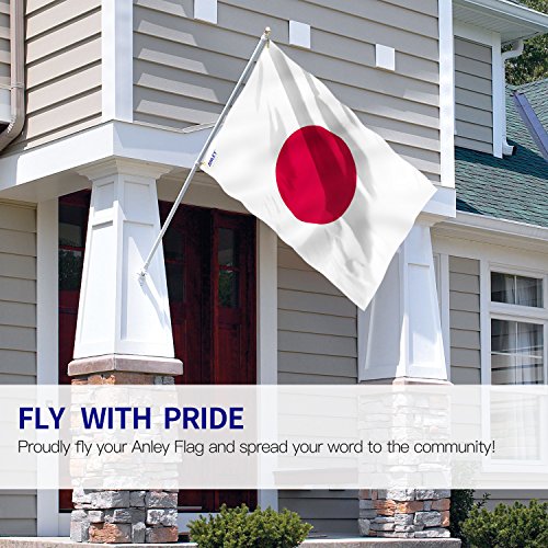 Anley Fly Breeze 3x5 Foot Japan Flag - Vivid Color and Fade proof - Canvas Header and Double Stitched - Japanese National Flags Polyester with Brass Grommets 3 X 5 Ft