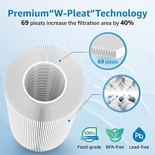 AQUACREST FXHSC Whole House Water Filter, Replacement for GE® FXHSC, GXWH40L, GXWH35F, American Plumber W50PEHD, W10-PR, Culligan® R50-BBSA, 5 Micron, 10" x 4.5", High Flow Sediment Filters, Pack of 2