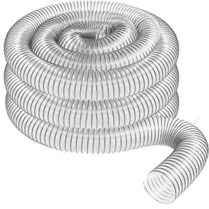 2 1/2" x 20' clear pvc dust collection hose for use with dust collectors with 2-1/2" ports. ideal for shop vacuums