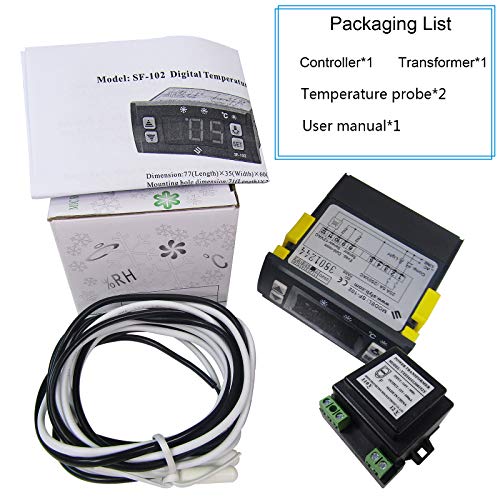 MXBAOHENG Electronic Temperature Controller SF-102 Digital Display Freezer Thermostat 110V