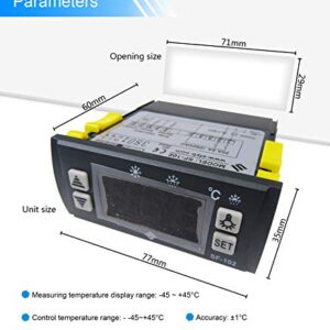 MXBAOHENG Electronic Temperature Controller SF-102 Digital Display Freezer Thermostat 110V