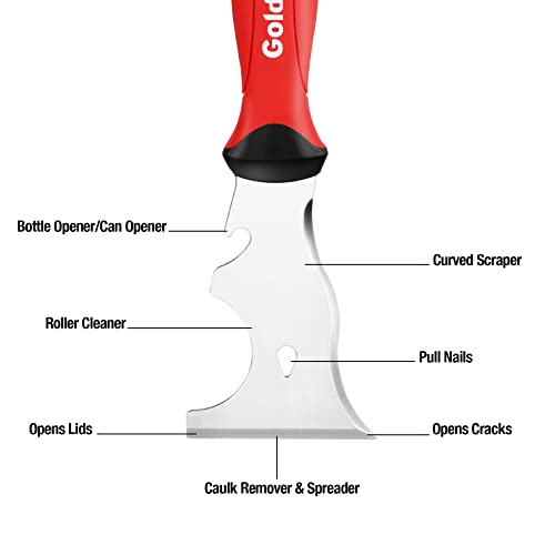 Goldblatt 9-in-1 Drywall Paint Scraper, Stainless Steel Putty Knife Scraper