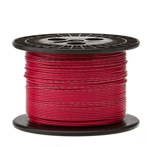 Remington Industries 18UL1007SLDRED1000 18 AWG Gauge Solid Hook Up Wire, 1000 feet Length, Red, 0.0403" Diameter, UL1007, 300 Volts