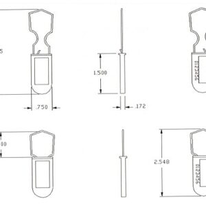 Plastic Wire Padlock Security Seals Sequentially Numbered (Pack of 100) (Red)