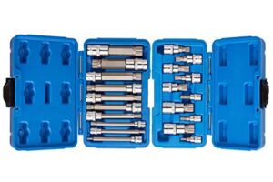 j&r quality tools 20pc xzn 12 point mm triple square spline bit socket set tamper proof set