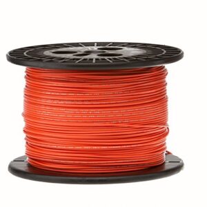 remington industries 16ul1007sldora1000 16 awg gauge solid hook up wire, 1000 feet length, orange, 0.0508" diameter, ul1007, 300 volts