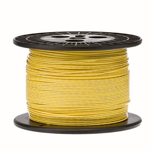 Remington Industries 16UL1007SLDYEL1000 16 AWG Gauge Solid Hook Up Wire, 1000 feet Length, Yellow, 0.0508" Diameter, UL1007, 300 Volts