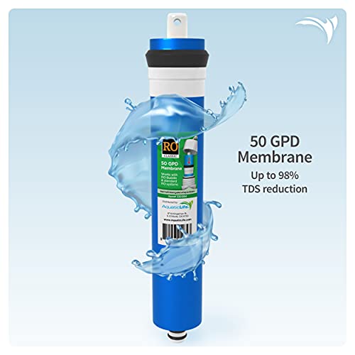 AQUATICLIFE Inline RO Buddie Replacement Cartridges - Includes Carbon Block Filter, Sediment Cartridge and 50 GPD Membrane for RO/RODI Reverse Osmosis Deionization Water Filter System Units