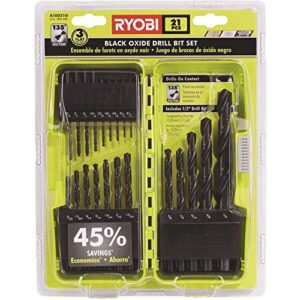 ryobi a10d21d black oxide drill bit set (21-piece)