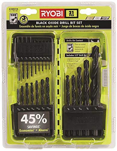 Ryobi A10D21D Black Oxide Drill Bit Set (21-Piece)