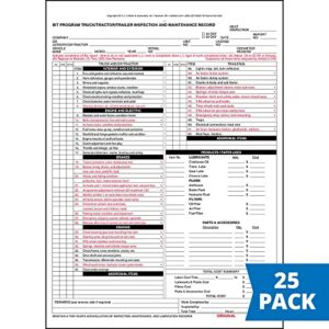 J. J. Keller & Associates, Inc. BIT Program Tractor/Trailer/Truck Inspection & Maintenance Record Form 25-pk. - Snap-Out, 3-Ply, Carbon, 8.5inches x 11.75inches - Comply with California Biennial Inspection of Terminals Program - J. J. Keller