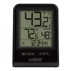 la crosse technology 308-1409bt-cbp wireless temperature & humidity station with time , black