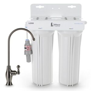 U200 Premium Drinking Water Filtration System 2 Stage w/Designer Faucet & Protection Valve