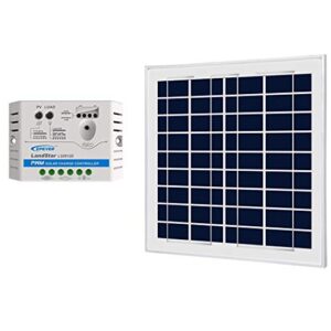 acopower 15w 12v charger kit, 15 watts polycrystalline solar panel with 5a pwm charge controller