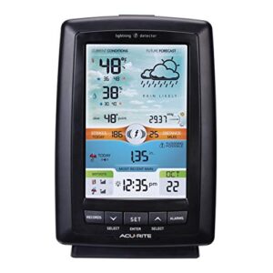 AcuRite Weather Station Rain Gauge, Lightning Detector, Color Display