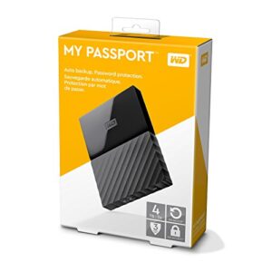 Western Digital 4TB Black My Passport Portable External Hard Drive - USB 3.0 - WDBYFT0040BBK-WESN