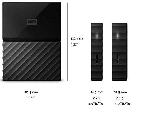 Western Digital 4TB Black My Passport Portable External Hard Drive - USB 3.0 - WDBYFT0040BBK-WESN