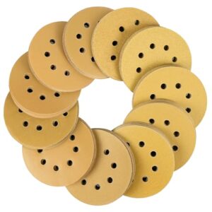 lotfancy sanding disc, 5 inch 8 hole, 110pcs 60 80 120 150 180 220 320 400 600 800 1000 grit sandpaper assortment, hook and loop sand paper, random orbital sander pads