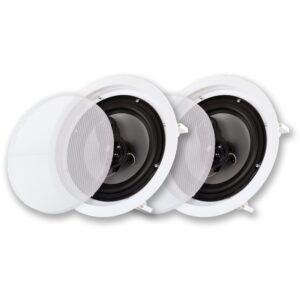 acoustic audio csic83 in ceiling 8" speaker pair 3 way home theater speakers