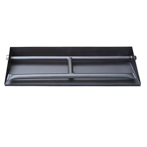 Stanbroil 14.5" Dual Fireplace Burner and Pan, Black Steel