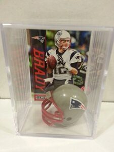 tom brady new england patriots mini helmet card display case collectible qb auto shadowbox autograph