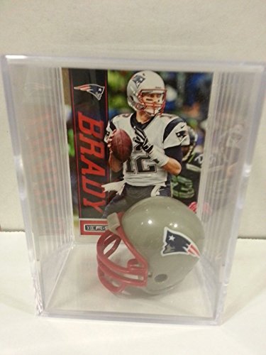 Tom Brady New England Patriots Mini Helmet Card Display Case Collectible QB Auto Shadowbox Autograph