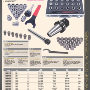 HHIP 3900-4369 CAT 40 Type ER-32 Collet Chuck, 5/8" -11 Drawbar End, 0.078-0.787" Collet Range, 3.2" Gage Depth