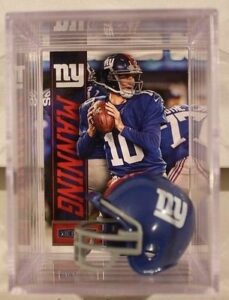 eli manning new york giants mini helmet card display collectible topps qb auto shadowbox autograph