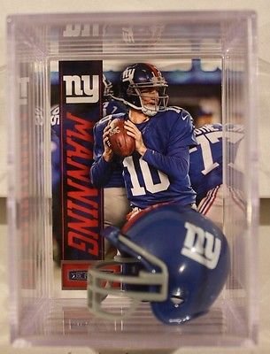 Eli Manning New York Giants Mini Helmet Card Display Collectible Topps QB Auto Shadowbox Autograph