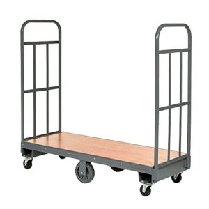 global industrial wood deck narrow aisle high end u-boat platform truck 60 x 24 1500 lb. capacity