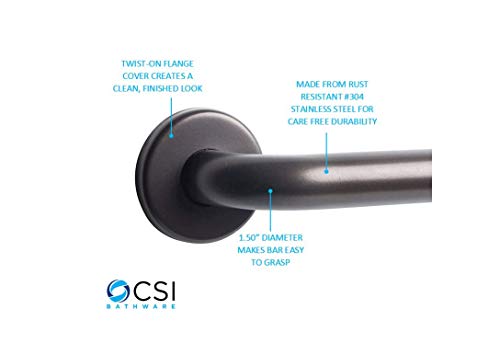 CSI Bathware Straight Grab Bar Bath, 18",1.50" Diameter Oil Rubbed Bronze