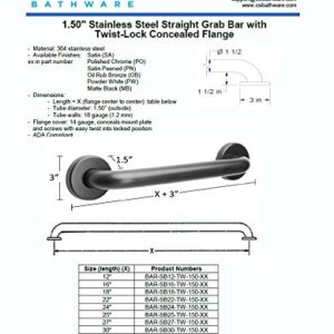 CSI Bathware Straight Grab Bar Bath, 18",1.50" Diameter Oil Rubbed Bronze