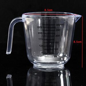 300ml Clear Plastic Measuring Baking Cups Handle Pour Spout Container