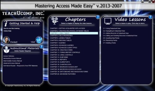 TEACHUCOMP Video Training Tutorial for Microsoft Access 2016 DVD-ROM Course and PDF Manual