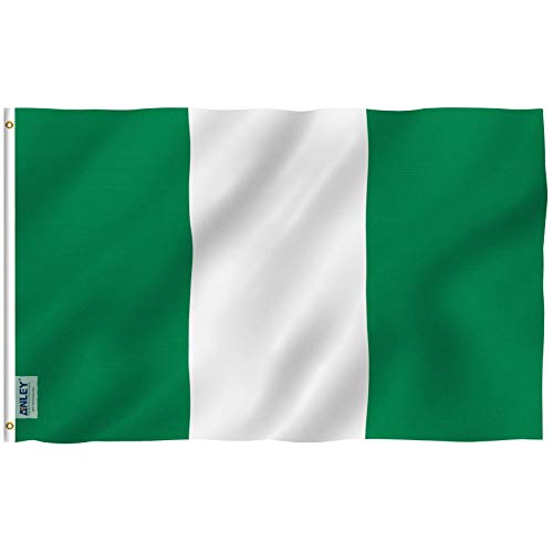 Anley Fly Breeze 3x5 Foot Nigeria Flag - Vivid Color and Fade proof - Canvas Header and Double Stitched - Nigerian National Flags Polyester with Brass Grommets 3 X 5 Ft