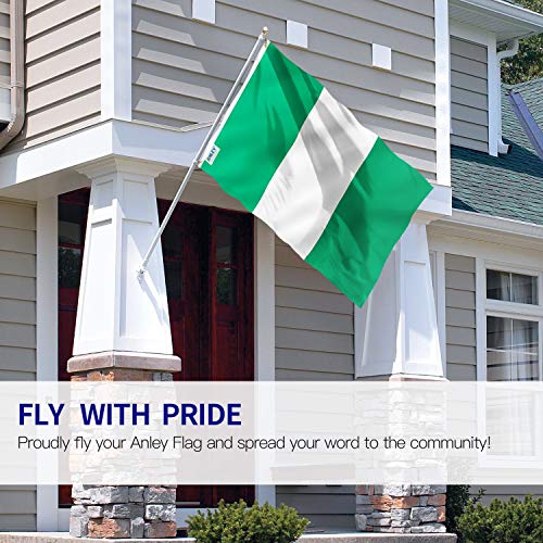 Anley Fly Breeze 3x5 Foot Nigeria Flag - Vivid Color and Fade proof - Canvas Header and Double Stitched - Nigerian National Flags Polyester with Brass Grommets 3 X 5 Ft